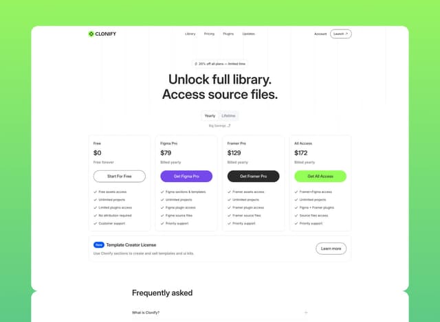 Clonify - The Ultimate Framer and Figma UI Library
